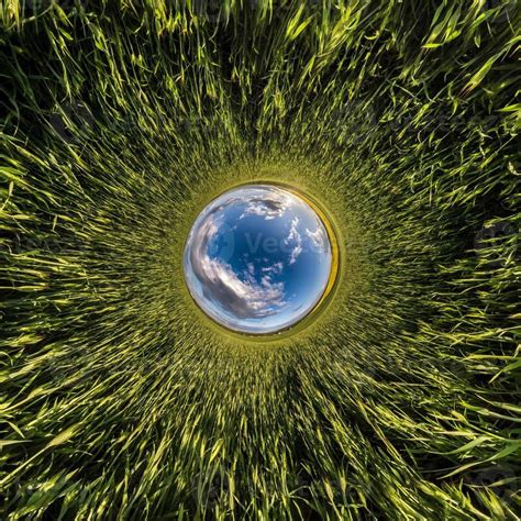 Blue Little Planet Inversion Of Tiny Planet Transformation Of Spherical Panorama 360 Degrees