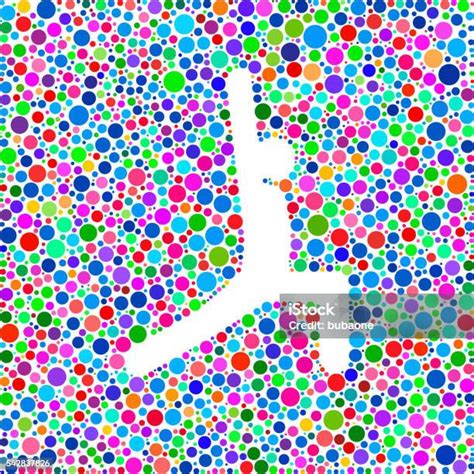 Ikon Peregangan Yoga Pada Pola Latar Belakang Lingkaran Warna Ilustrasi