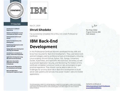 Shruti Ghodake On Linkedin Ibm Coursera Backenddevelopment Professionalcertificate…