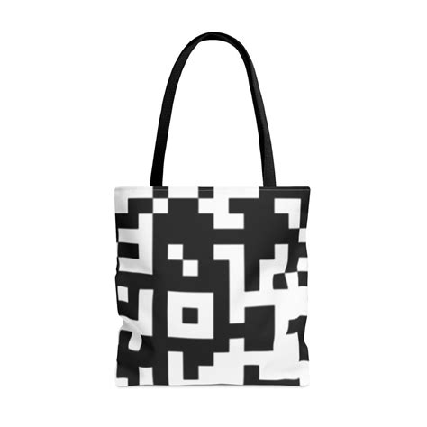 QR Medium Print Tote Bag Black And White Tote Bag Geometric Pattern