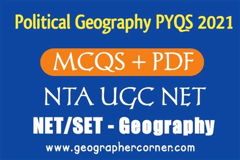Political Geography Pyqs June 2021 Nta Ugc Net Geographer Corner