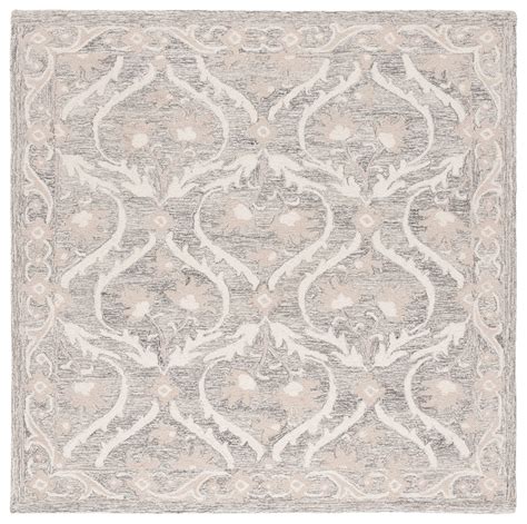 Safavieh Blossom Donella Floral Area Rug Gray Ivory 6 X 6 Square