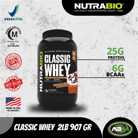Jual Classic Whey 2lb Nutrabio Protein Powder Shopee Indonesia
