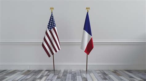 Flags On A Floor With A Flag And A Flag Premium Ai Generated Image
