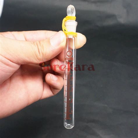 Scale Line 5ml Glass Test Tube Round Bottom With Glass Stopper Cap For