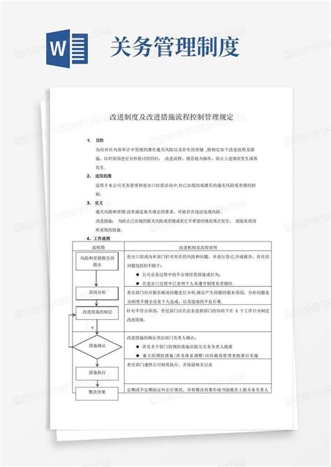 改进制度及改进措施流程控制管理规定word模板下载编号lvkgobpq熊猫办公