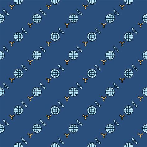 Space Based Nukes With Earth And Satellite Vector Colored Seamless Pattern 40331771 Vector Art