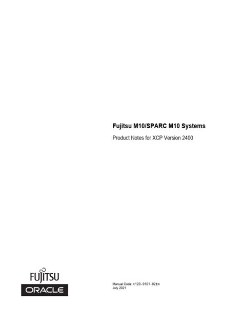 Fujitsu M10 Sparc M10 Systems Product Notes For Xcp Version 2400 Pdf Computer Science