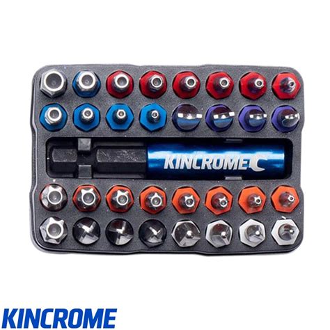 Kincrome Security Bit Set 33pc 1 4 Hex Drive With Holder Collier Miller