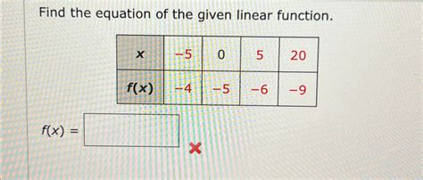 Solved Find The Equation Of The Given Linear
