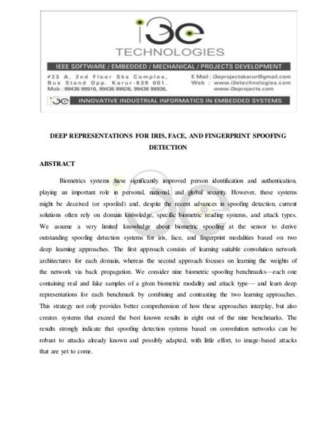 deep representations for iris face and fingerprint spoofing detecti…