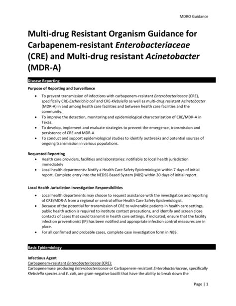 Mdro Guidance For Investigation