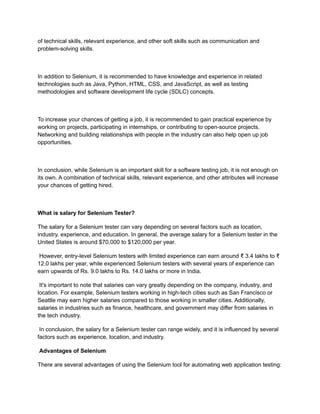 Selenium Testing Advantages And Career Scope Pdf