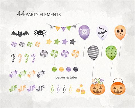 Trick Or Treat Halloween Clipart Watercolor Halloween Costume Etsy