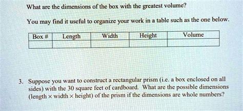 What Are The Dimensions Of The Box With The Greatest Volume You May