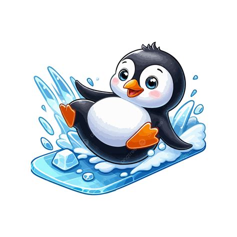 Fun Penguin Sliding Animation Fun Penguin Penguin Ice Animal Png