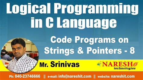 code programs on strings and pointers 8 logical programming in c