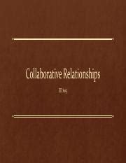 Understanding Collaborative Relationships In Education Course Hero