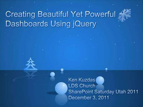 Sharepoint Creating Beautiful Yet Powerful Dashboards Using Jquery Ppt