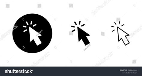 Click Icons Set Pointer Arrow Sign Stock Vector Royalty Free