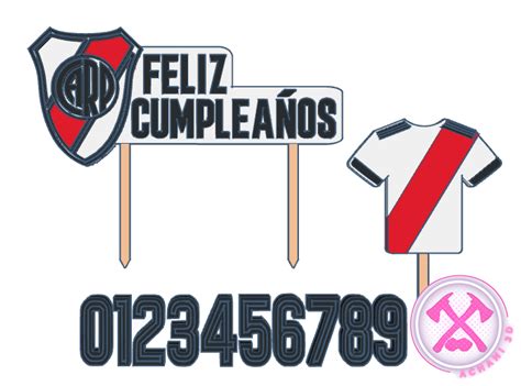 Archivo STL Topper Feliz cumpleaños River Plate Modelo de impresora