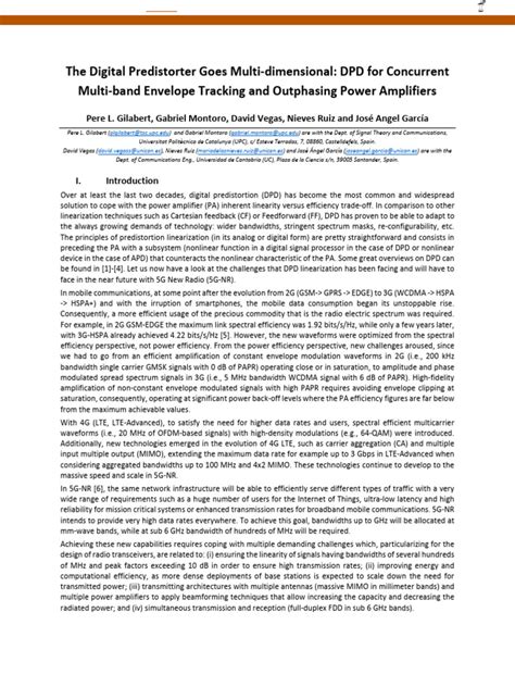 The Digital Predistorter Goes Multi Dimensional Dpd For Concurrent Pdf Amplifier Modulation