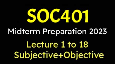 SOC401 Mid Term Preparation 2023 Lec 01 To 18 ImportantQuestions Short Nots YouTube