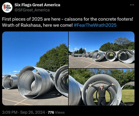 First Parts Of New Roller Coaster At Six Flags Great America Arrive At
