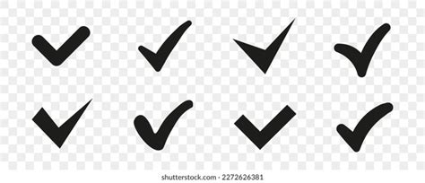 Black Tick Symbol Collection Set Black Stock Vector Royalty Free