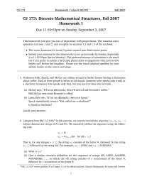 Problems On Discrete Mathematical Structures Homework CS Docsity