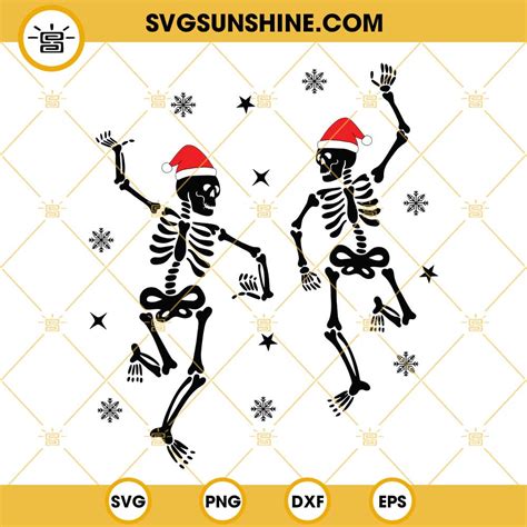 Christmas Dancing Skeleton Svg Skeleton Christmas Svg Png Dxf Eps Cut
