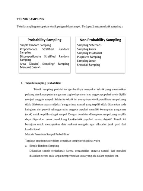 Teknik Sampling Probabilitas Pdf
