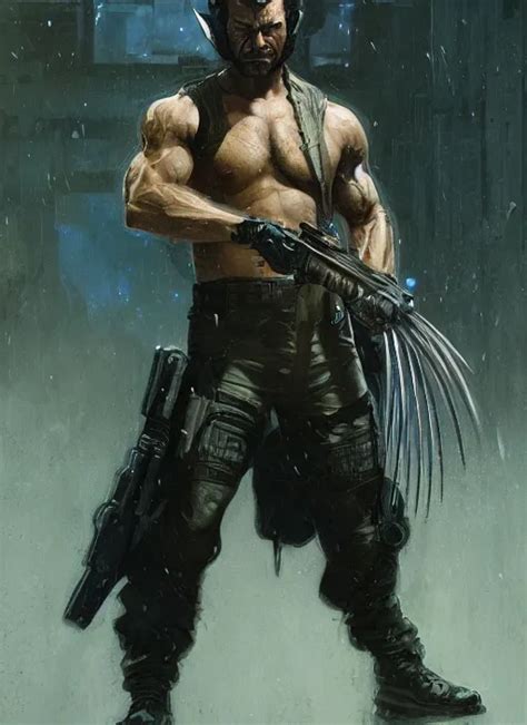 Wolverine Cyberpunk Assassin In Tactical Gear Blade Stable