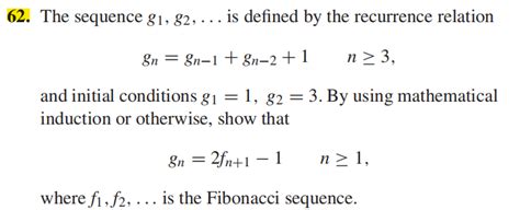 Solved The Sequence G1 G2 Dots Is Defined By The Recurrence Chegg