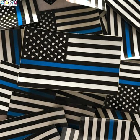 Custom Reflective Us Flag Decal With Thin Blue Line