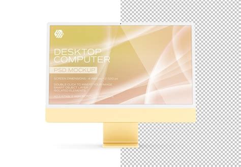흰색 바탕에 데스크톱 컴퓨터 디스플레이 이랑 프리미엄 Psd 파일