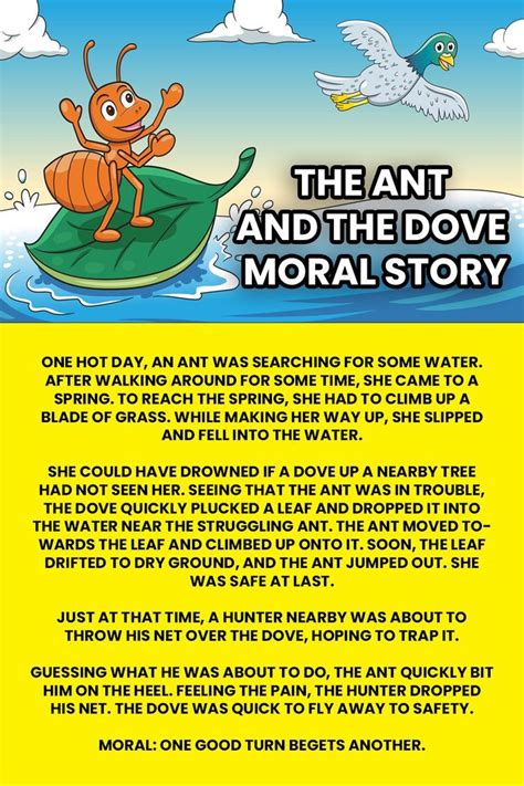 The Ant And The Dove Moral Story Leo Studio Nursery Stories Moral