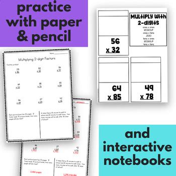 Standard Algorithm Multiplication Digit Game Anchor Chart Practice Review