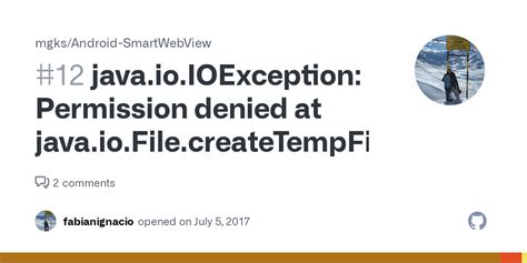 Ioexception Permission Denied At Filecreatetempfile