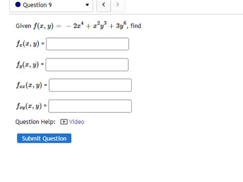 Solved Given F X Y −2x4 X2y3 3y6 Fx X Y Fy X Y