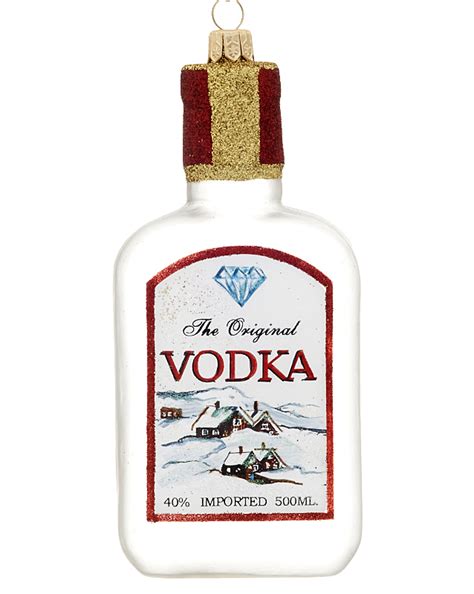 Vodka Bottle Christmas Ornament Polish Glass