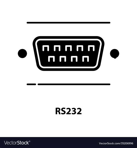 Rs232 Icon Black Sign With Editable Royalty Free Vector