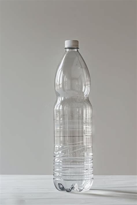A Clear Plastic Water Bottle On A White Table Stock Image Image Of