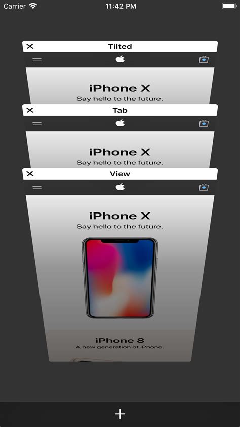 Imcd23 Tiltedtabview Ios Control To Replicate The Tab Switcher In