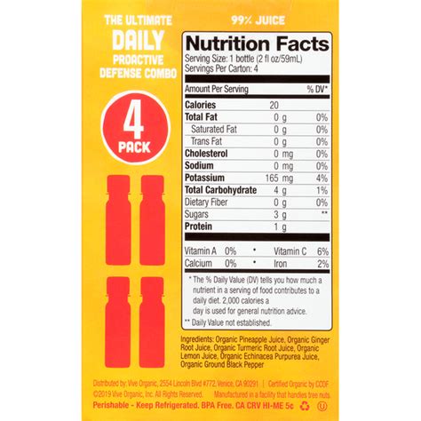 Vive Organic Shots Original Immunity Boost Pack Each Delivery Or Pickup Near Me Instacart
