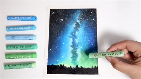 Art 오일파스텔로 은하수 그리기 문교 오일파스텔 Oil Pastel Youtube
