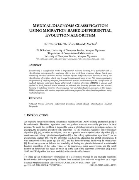 Medical Diagnosis Classification Pdf