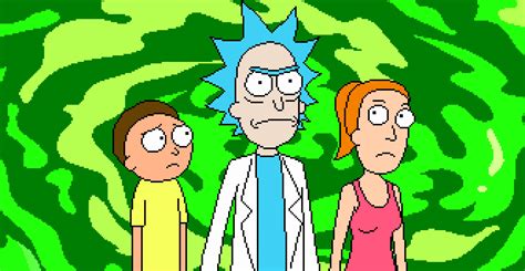 Rick Morty And Summer Made In Excel R Pixelart