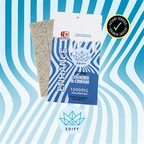 Edify 1000mg Thc Cookies And Cream Chocolate Bar