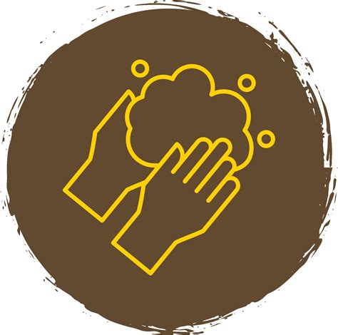 Hand Washing Line Circle Yellow Icon 39181249 Vector Art At Vecteezy